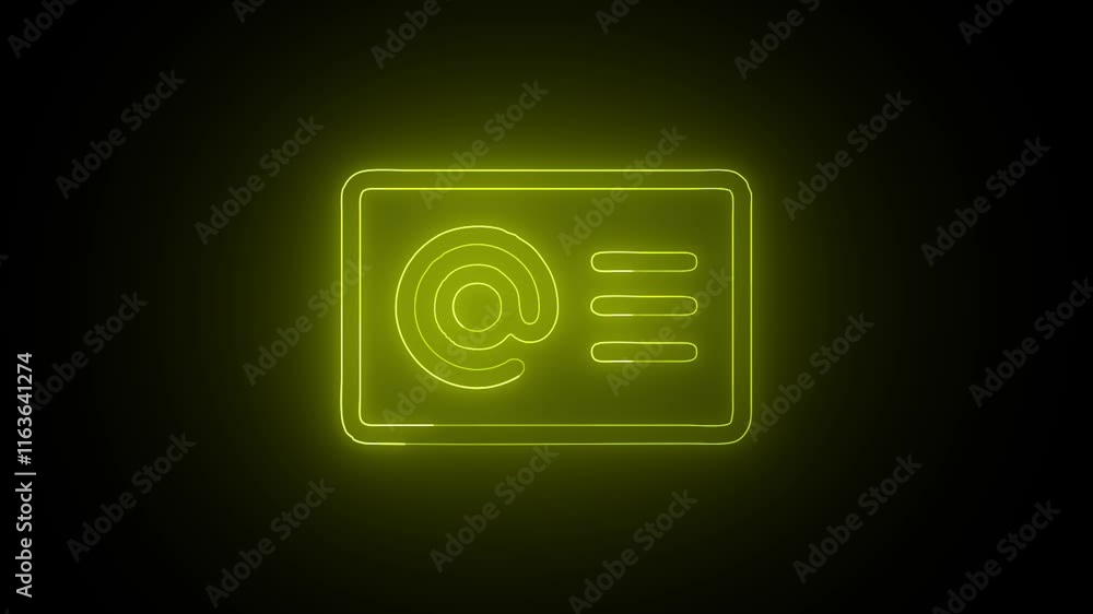 ID Card icon. Identification cards neon icon. Driver's license ...