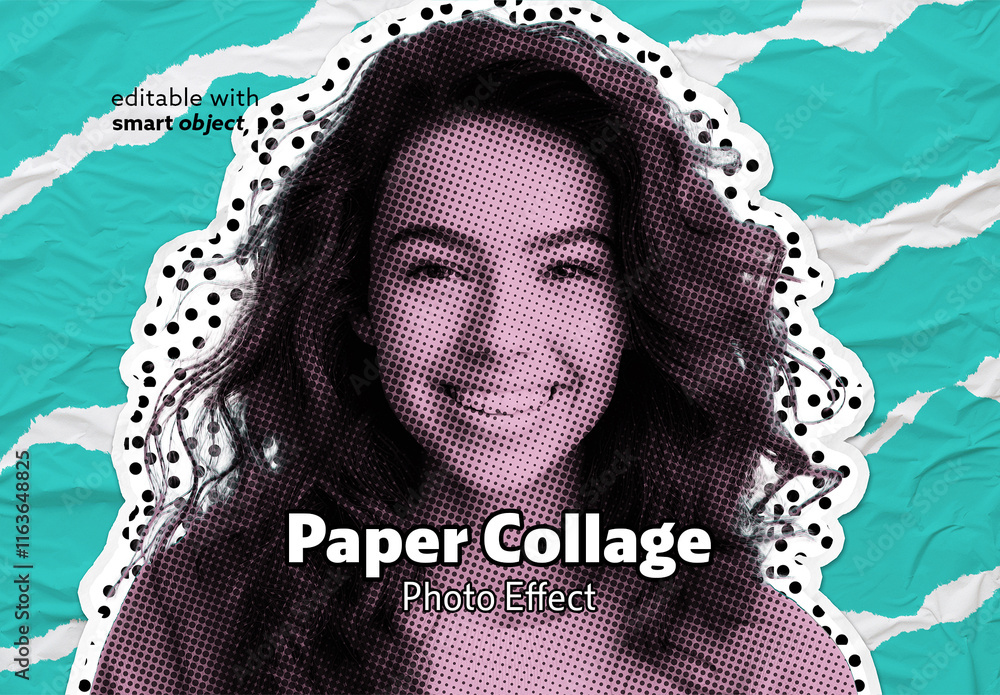Paper Collage Photo Effect Stock Template | Adobe Stock