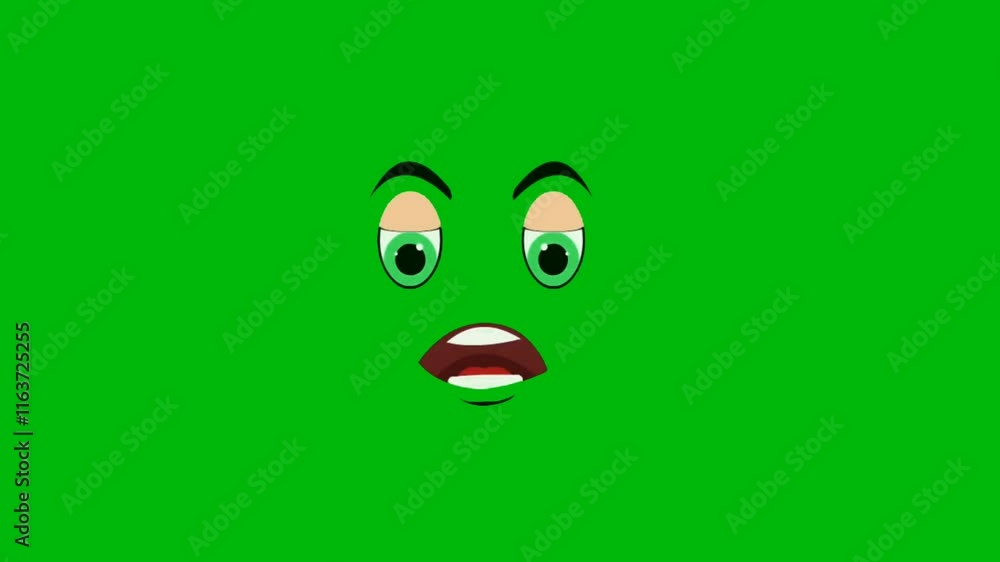 Cartoon face best quality animated green screen , The video element of ...