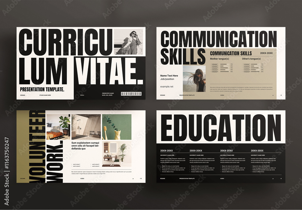 CV Presentation Template Design Layout Stock Template | Adobe Stock