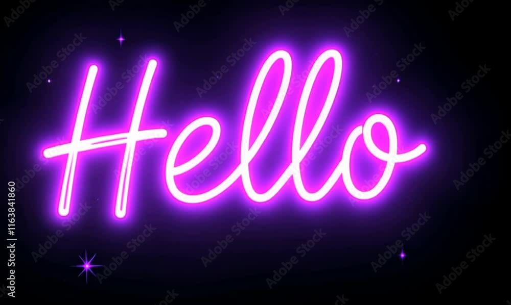 Neon sign, glowing purple text, "NICE", dark background, electric ...