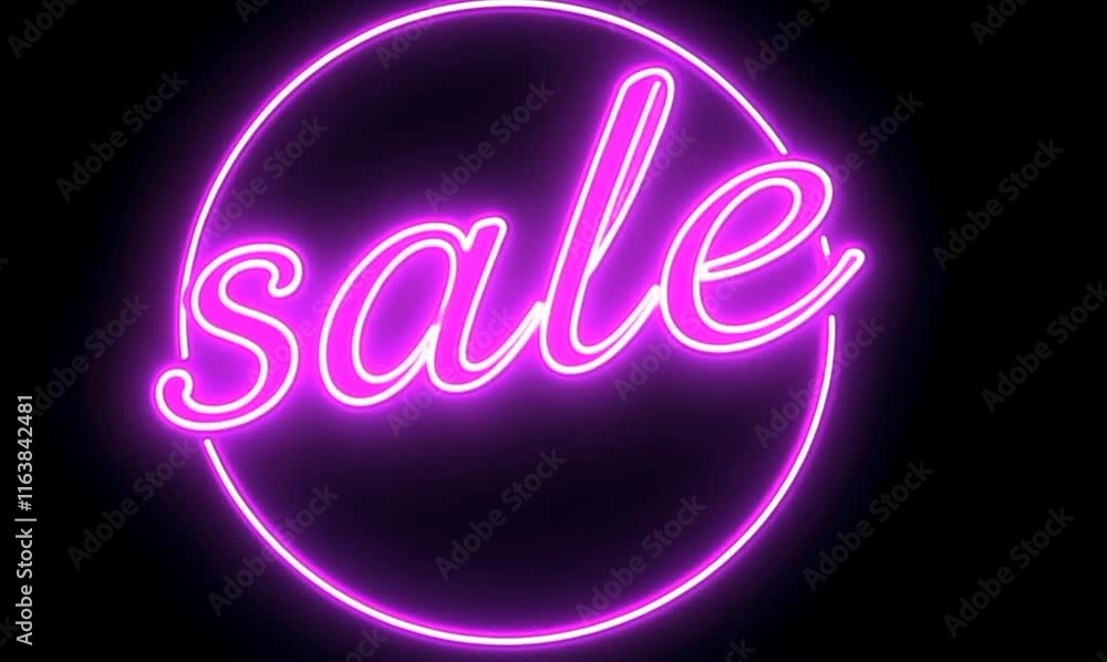 Vídeo do Stock: Neon sign, glowing purple text, "NICE", dark background ...