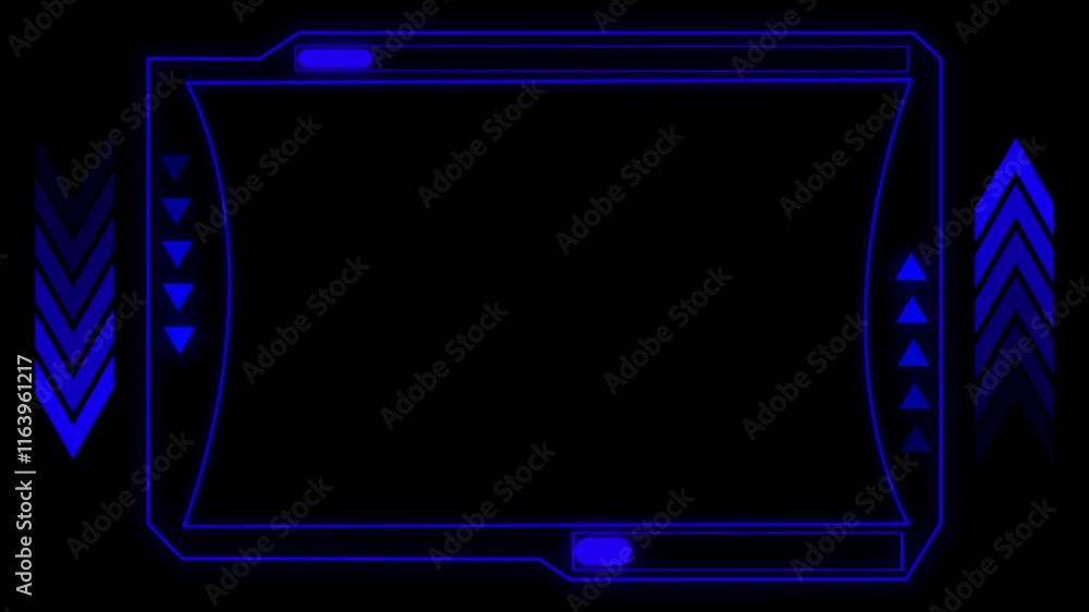 HUD template. Frame HUD element and road arrow. Futuristic viewfinder ...
