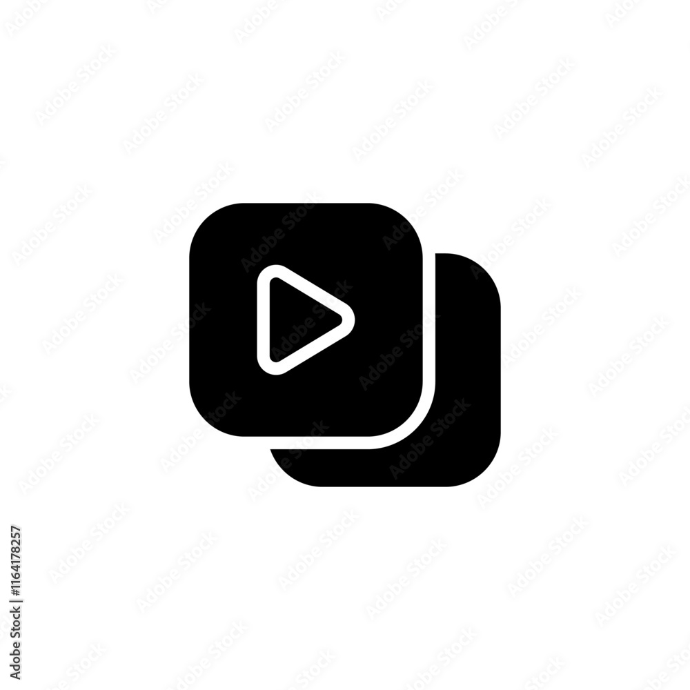 video playlist icon, simple flat style, illustration, logo sign symbol ...