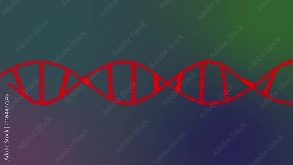 Science, red and spiral of dna on gradient background for genetic ...