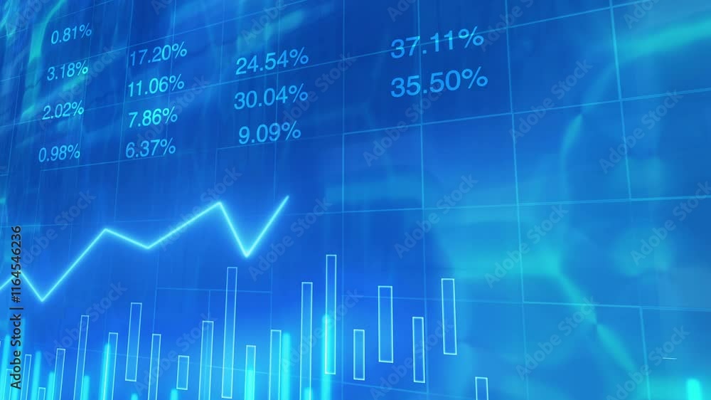 Animated business analytics stock market bar graphs. Financial data ...