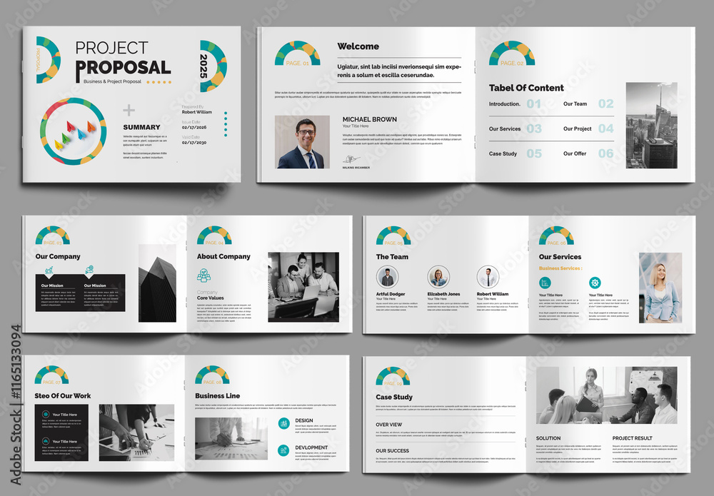 Project Proposal Design Template Landscape Stock Template | Adobe Stock