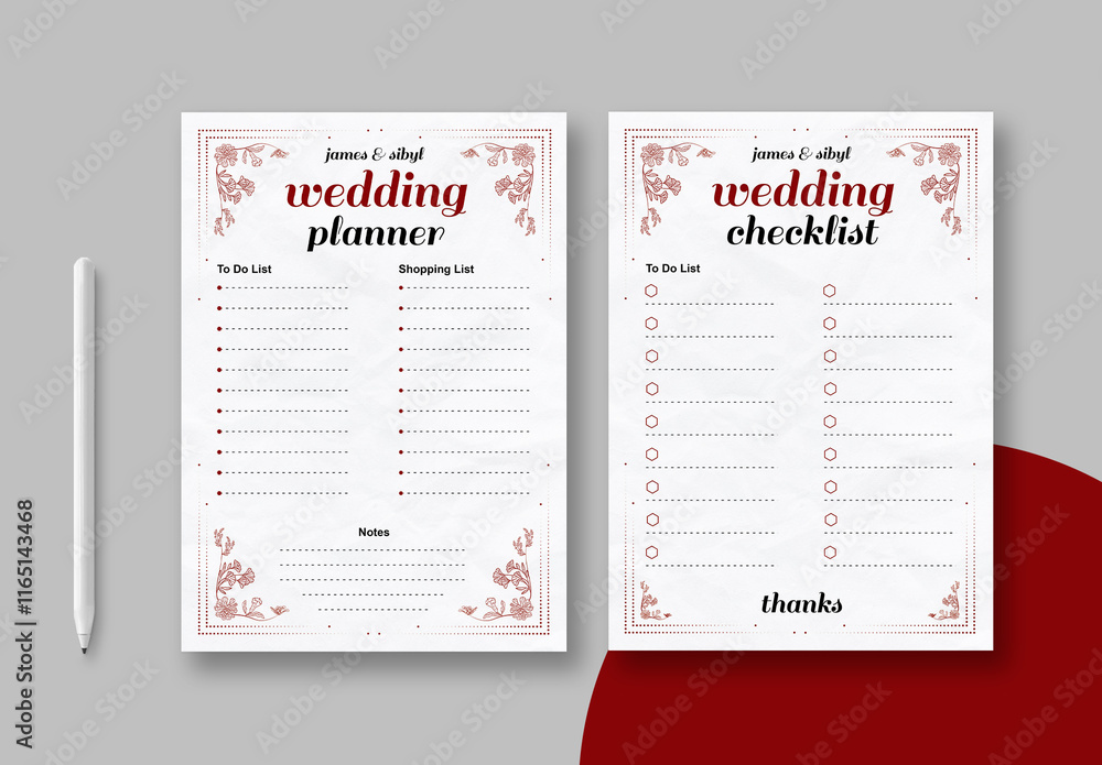 Wedding Planner Layout Stock Template | Adobe Stock