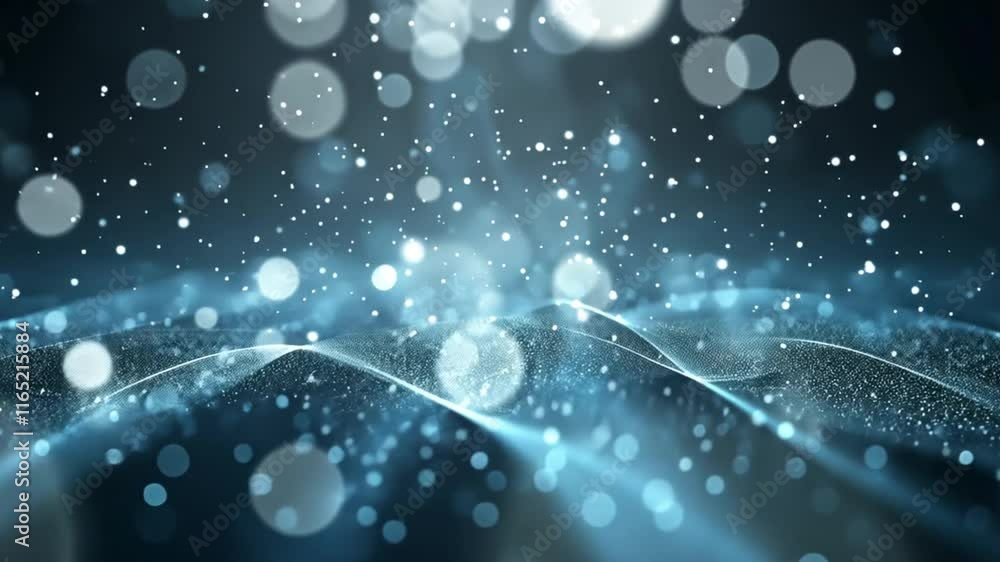 Dark blue abstract animation background with moving and flicker ...