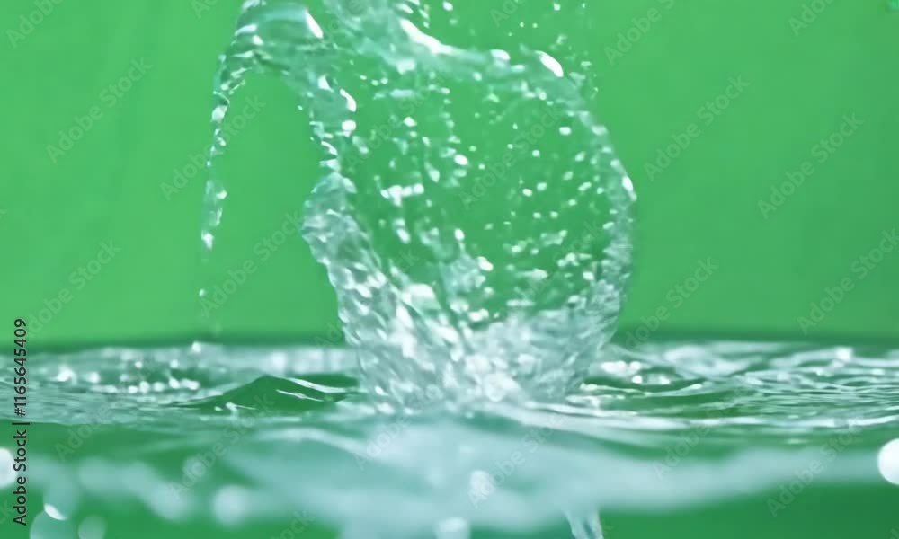 High-definition water splash effect with realistic droplets and ripples ...