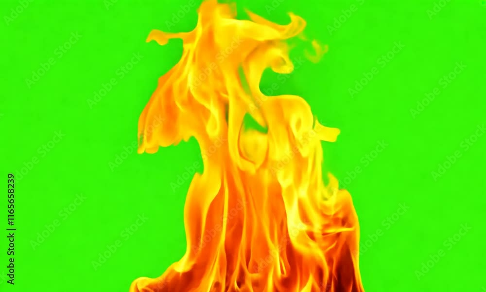 3D realistic fire effect with blazing flames rising on an isolated ...