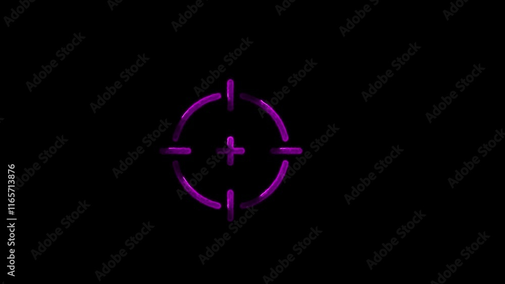 Neon aim cross, target search and aiming animation.neon target icon ...