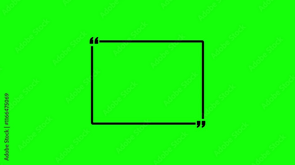 rectangle box with quotation marks animation. Rectangle doodle frames ...