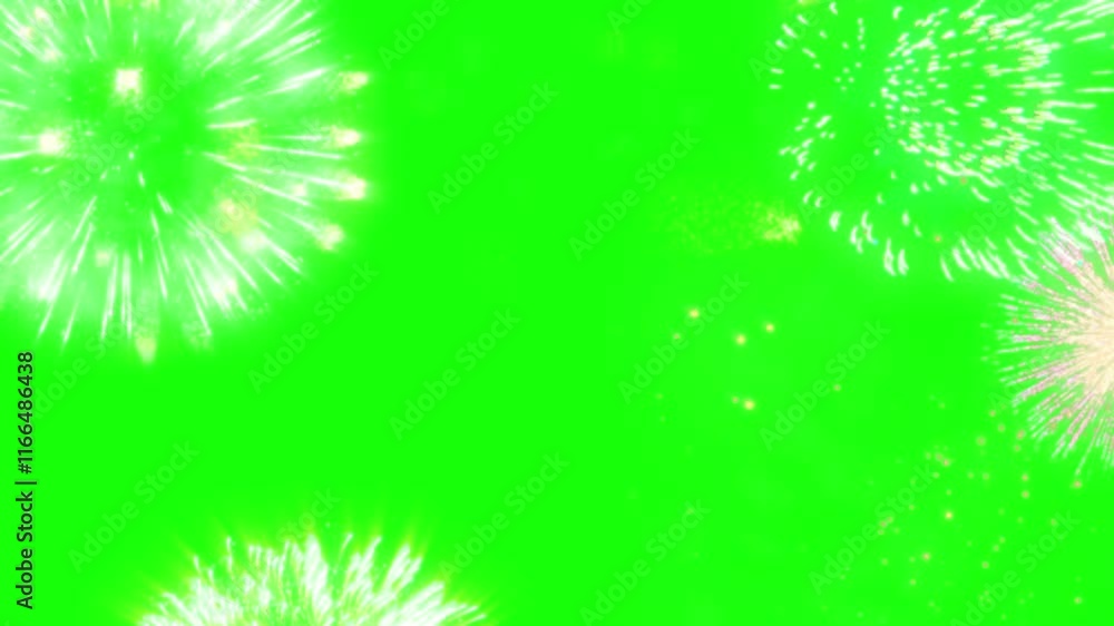 fireworks in the night sky Green Screen pop up animation motion graphic ...