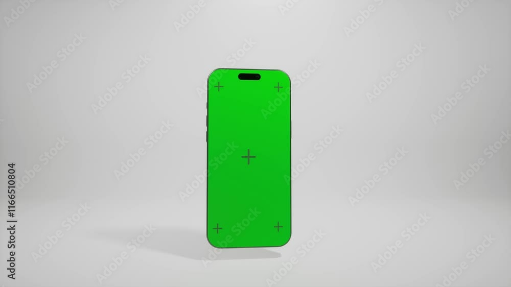 Smartphone with green screen and marks for tacking on greenscreen, 3d ...