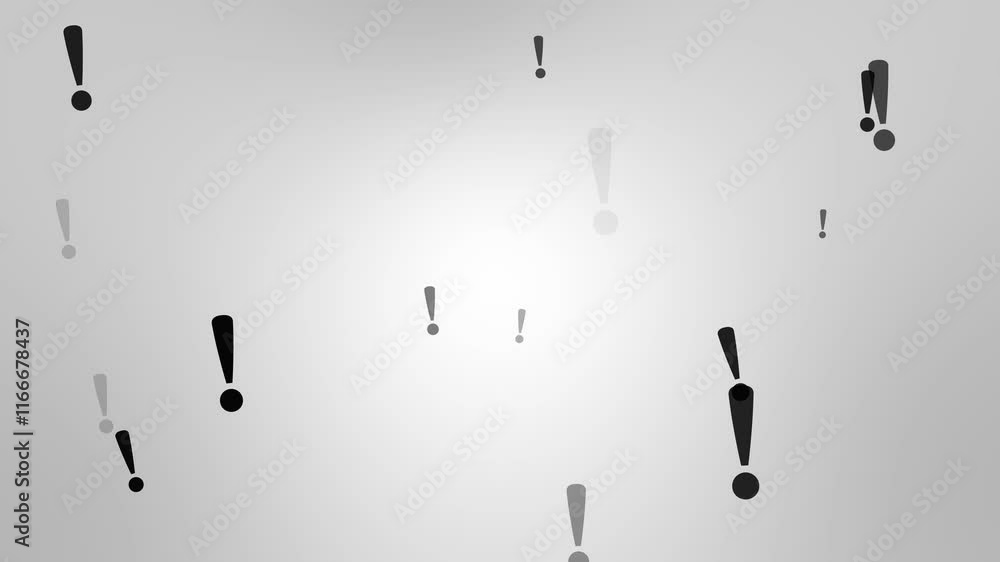 loop animated exclamation mark symbols overlay with green screen Stock ...