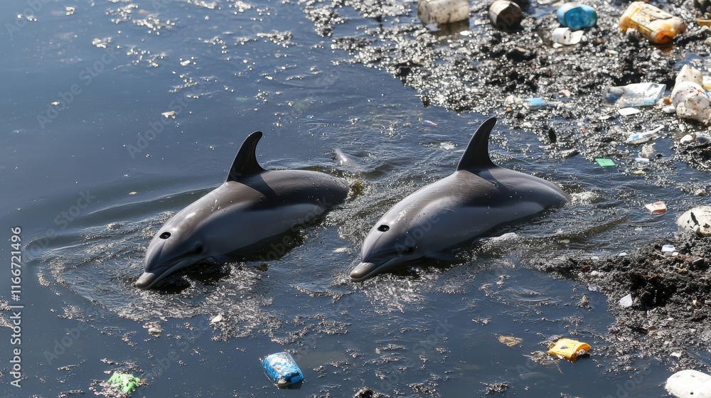 Yangtze River Dolphins Navigate Through Plastic Pollution Industrial Waste Ocean Trash Global ...