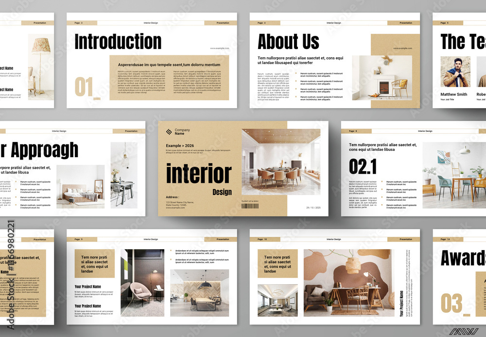 Interior Design Presentation Template Stock Template | Adobe Stock