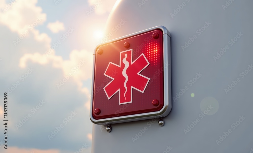 Siren icon emergency symbol ambulance sign isolate on white background ...