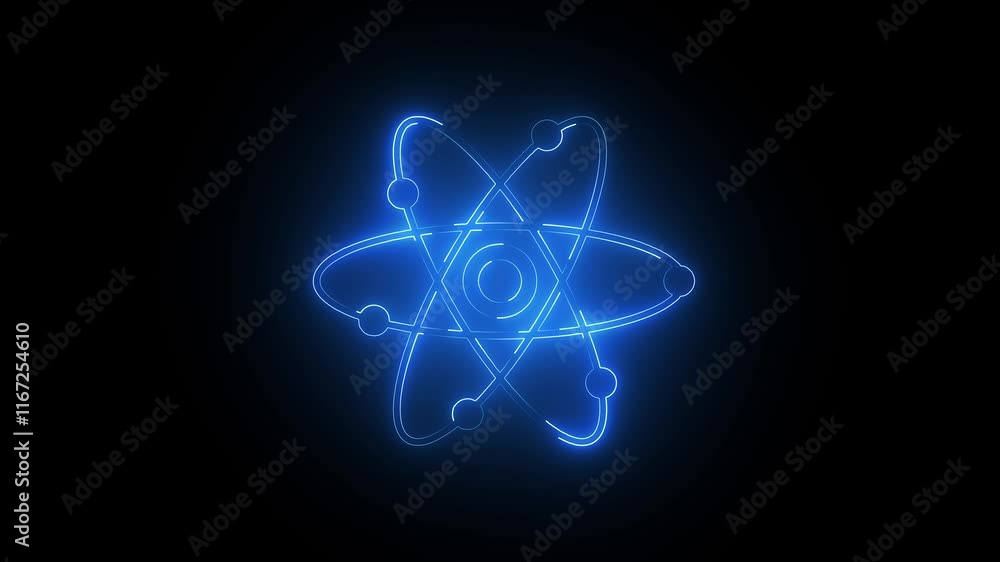 Atom anatomy animation. Simple particles: protons, neutrons, electrons ...