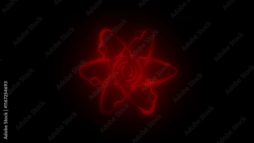 Atom anatomy animation. Simple particles: protons, neutrons, electrons ...