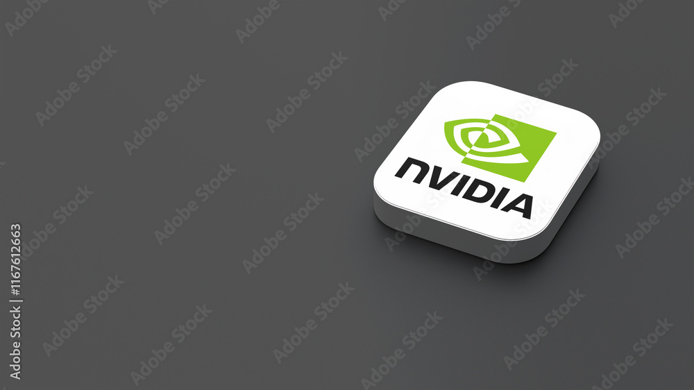 3D-rendered icon of the NVIDIA app logo, featuring a sleek ...