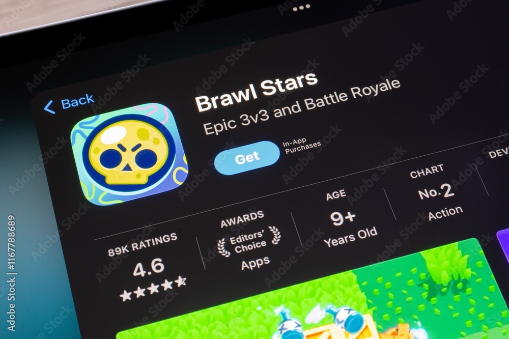 App store with Brawl Stars mobile battle royale and 3v3 game Stock ...