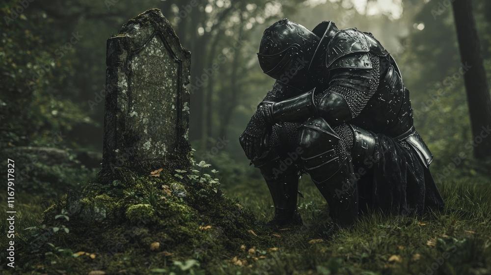 Elegy of the Battered Knight - Dark Fantasy Artwork Evoking Tragic Aura ...