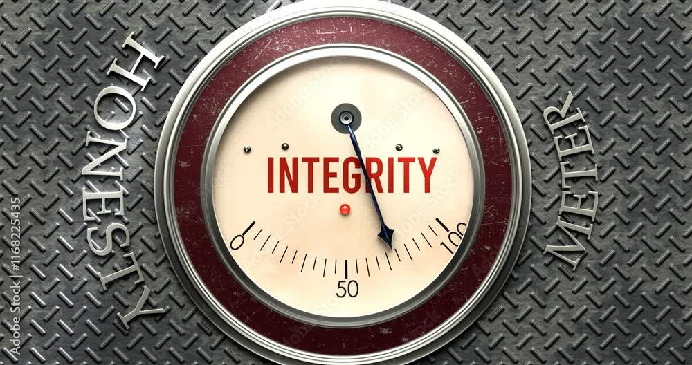 Integrity and Honesty meter that is hitting a full scale, showing a ...