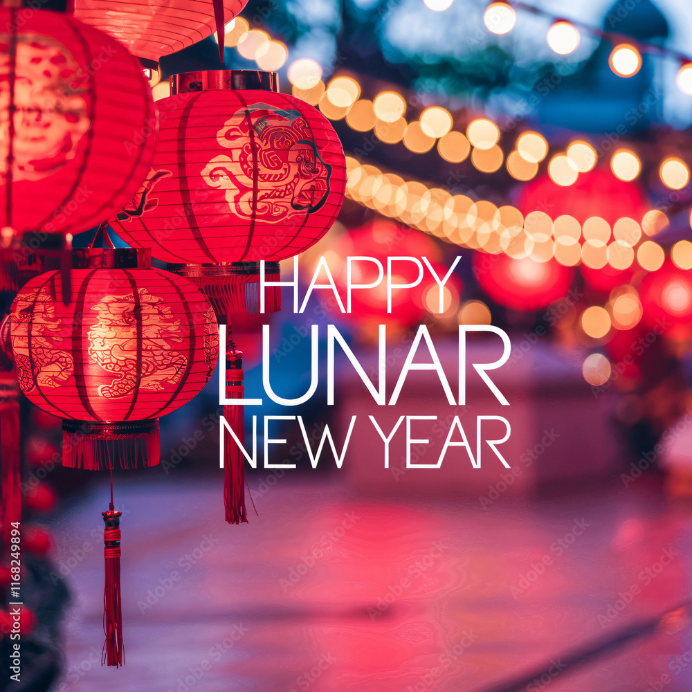 Chinese Lunar New Year 2025 - Year Of The Snake. Social Media Square ...