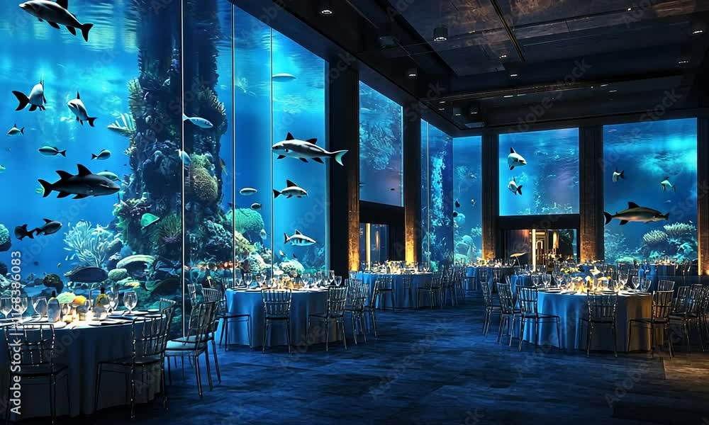 Stunning Underwater Dining Experience in an Elegant Restaurant ...