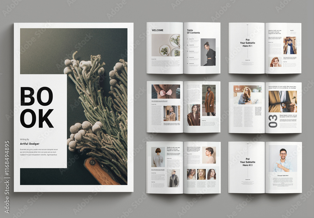 Minimal Book Layout Stock Template | Adobe Stock