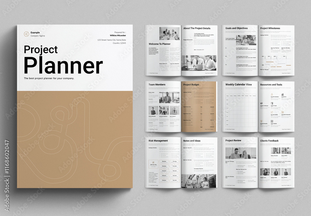 Project Planner Template Design Layout Stock Template | Adobe Stock
