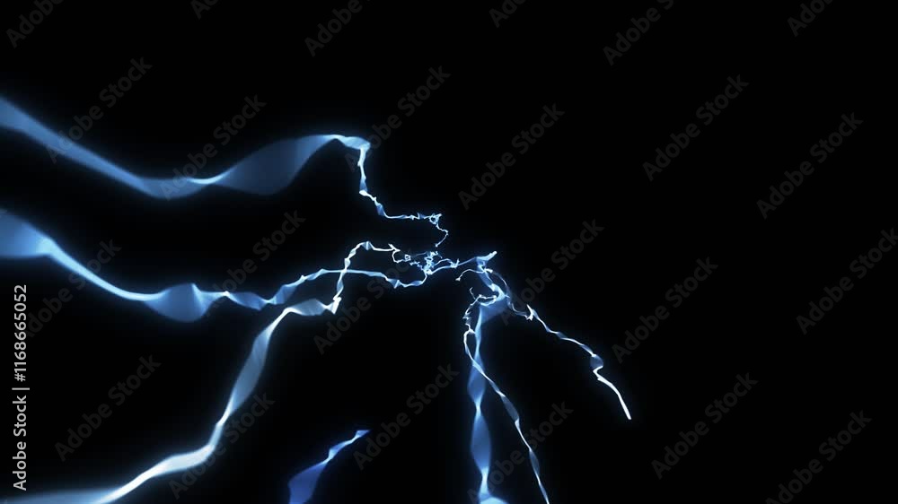 Lightning effect, electricity 3d effect, blue light force effect, Blue ...