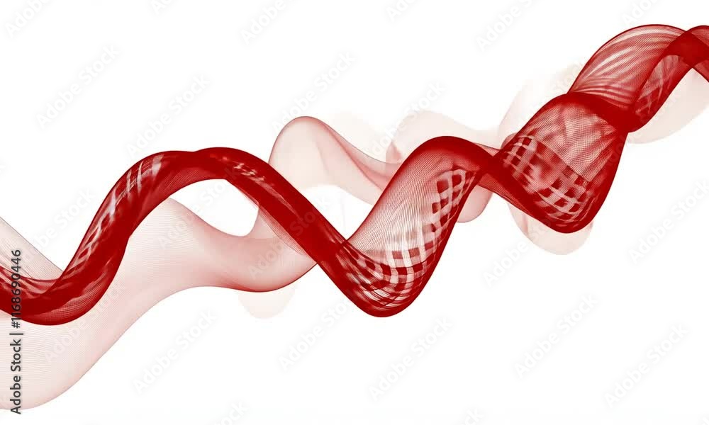 Abstract Red Wave Pattern with Smooth Curves and Flowing Lines Creating a Dynamic Visual ...