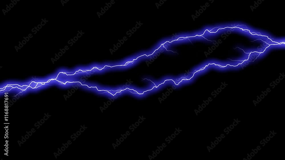 blue lighting thunder storm illustration on dark background. lightning ...