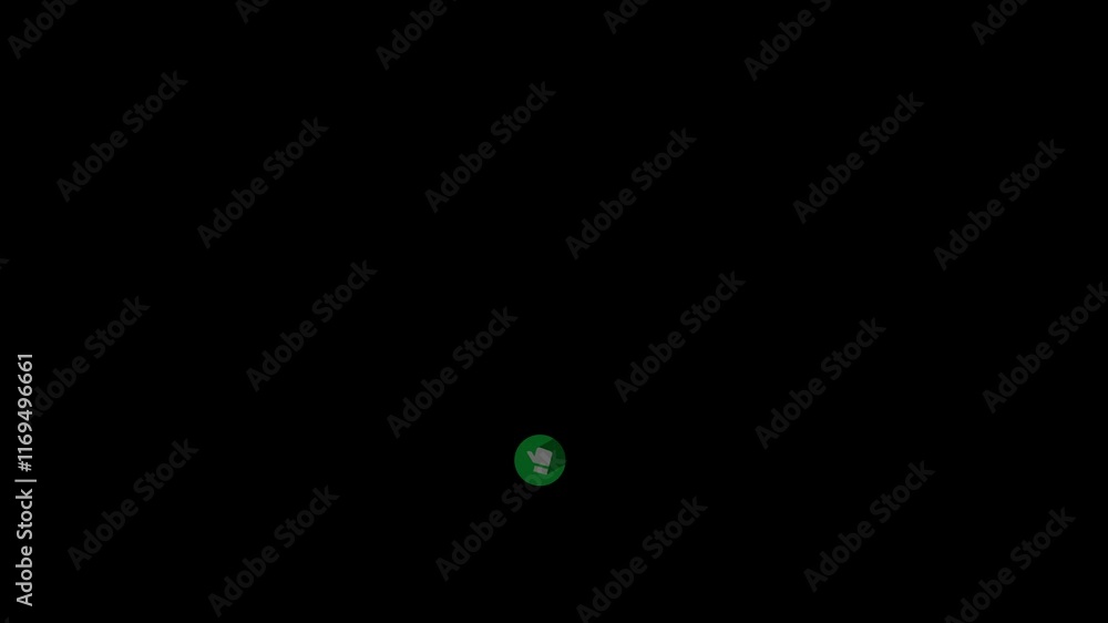 like button green thumbs up button 4k animation with a black background ...