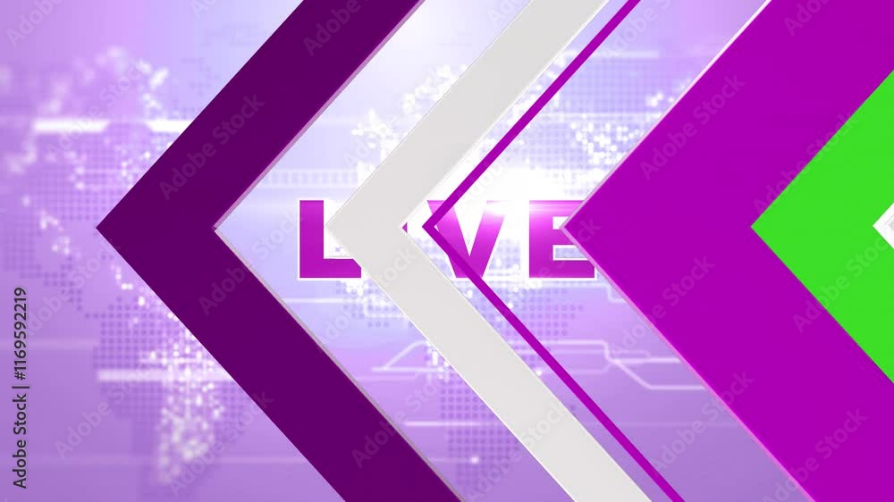 3d TV broadcast live news virtual studio transition set green screen ...