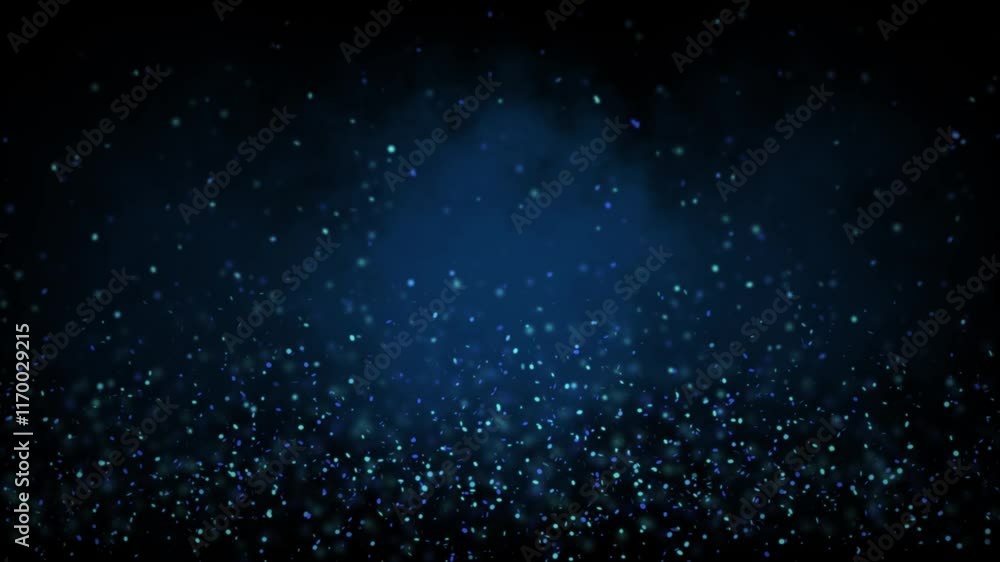 Dark blue floating particle background. Cool seamless looping tech ...