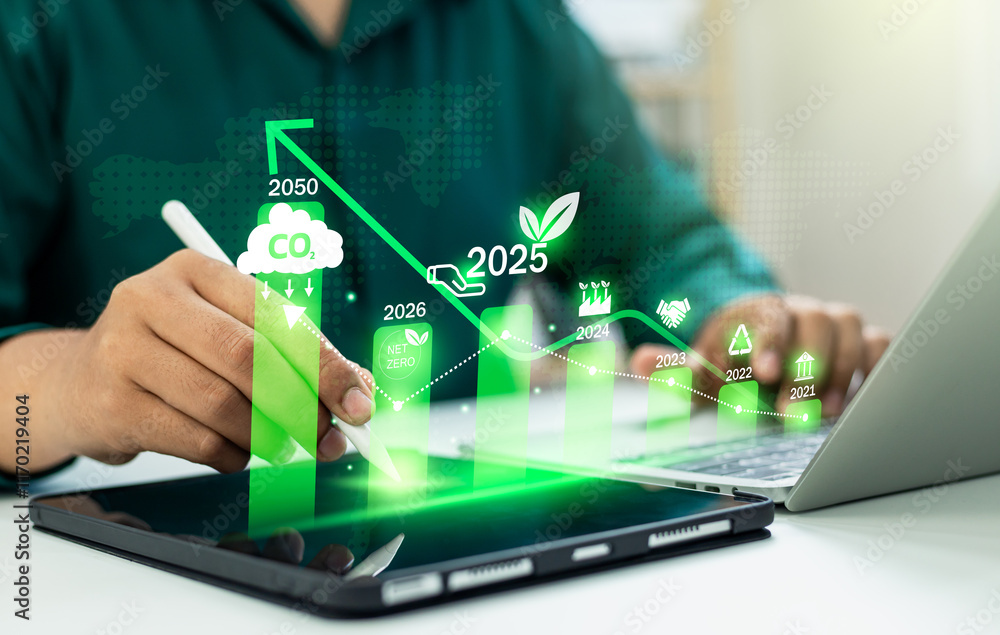 Carbon emission reduction target, Green economy and sustainability Net ...
