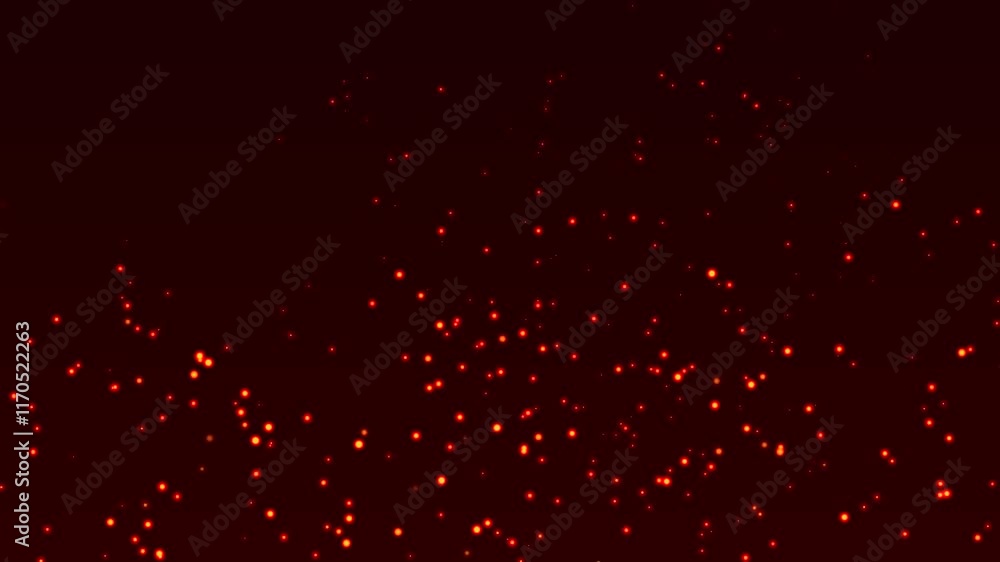 fire particle animation. Flying around fire dust particles motion. Fire ...