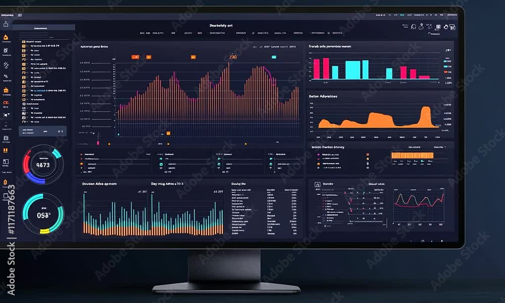 Data Analytics Dashboard Displaying Key Performance Indicators (KPIs ...