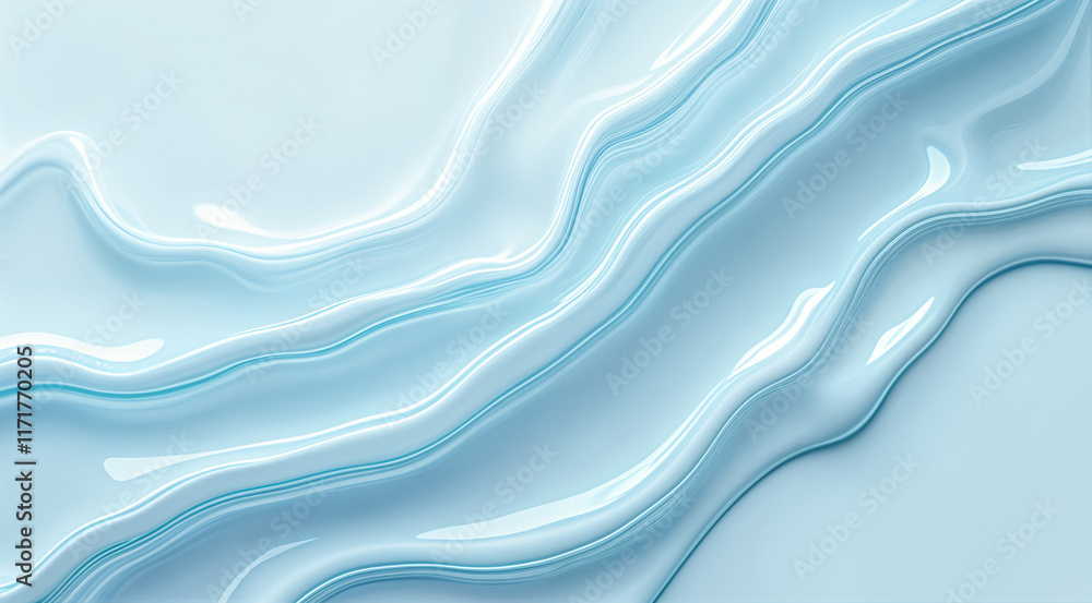 Light Blue Liquid Gel Texture with Waves and Swirls. Abstract ...