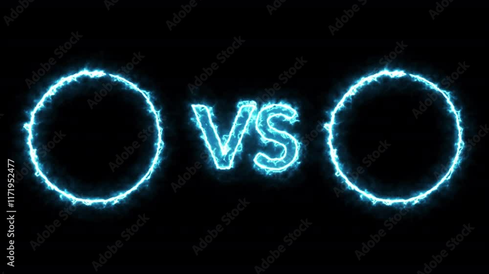 Animated neon "vs"versus comparison template with dynamic glowing ...