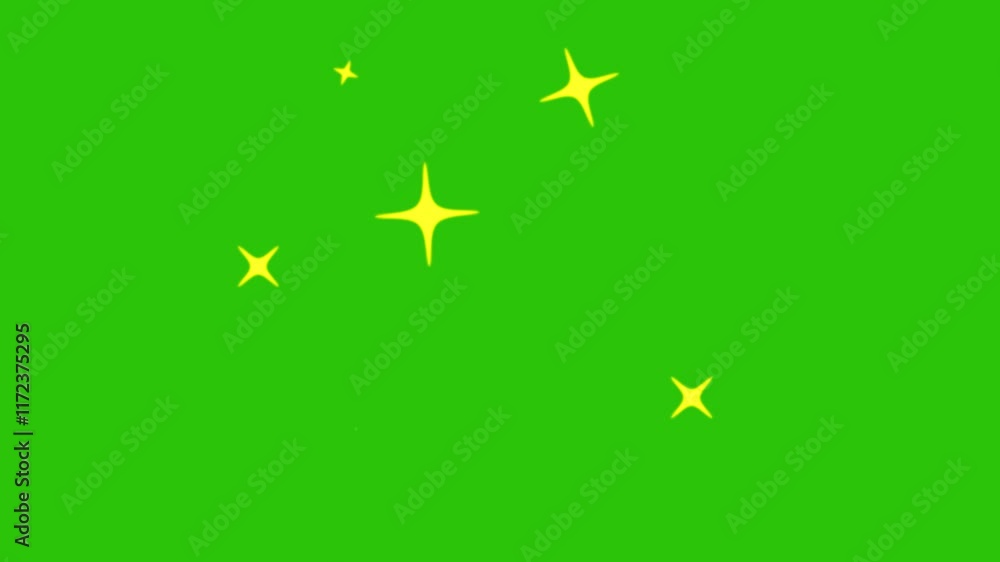 blinking stars night sky, blinking star. Twinkling star motion graphics with green screen ...