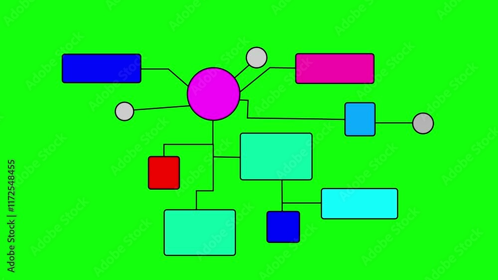 Intricate scheme in color combinations. production, business, marketing ...