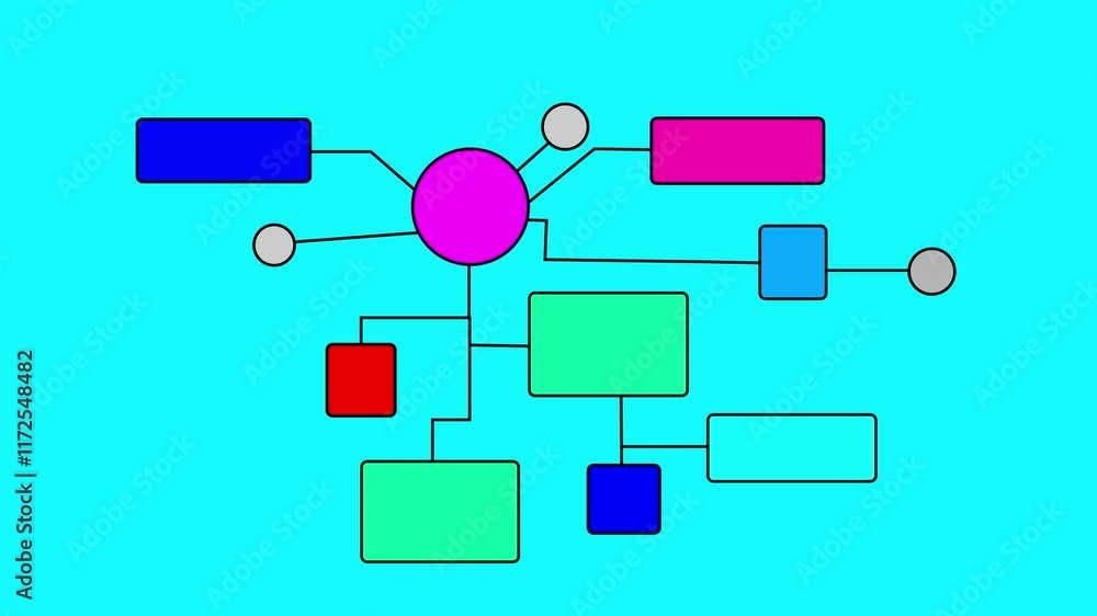 Intricate scheme in color combinations. production, business, marketing ...
