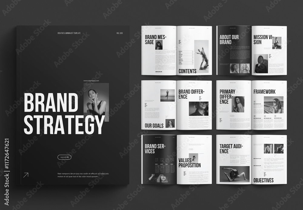Brand Strategy Template Design Magazine Layout Stock Template | Adobe Stock