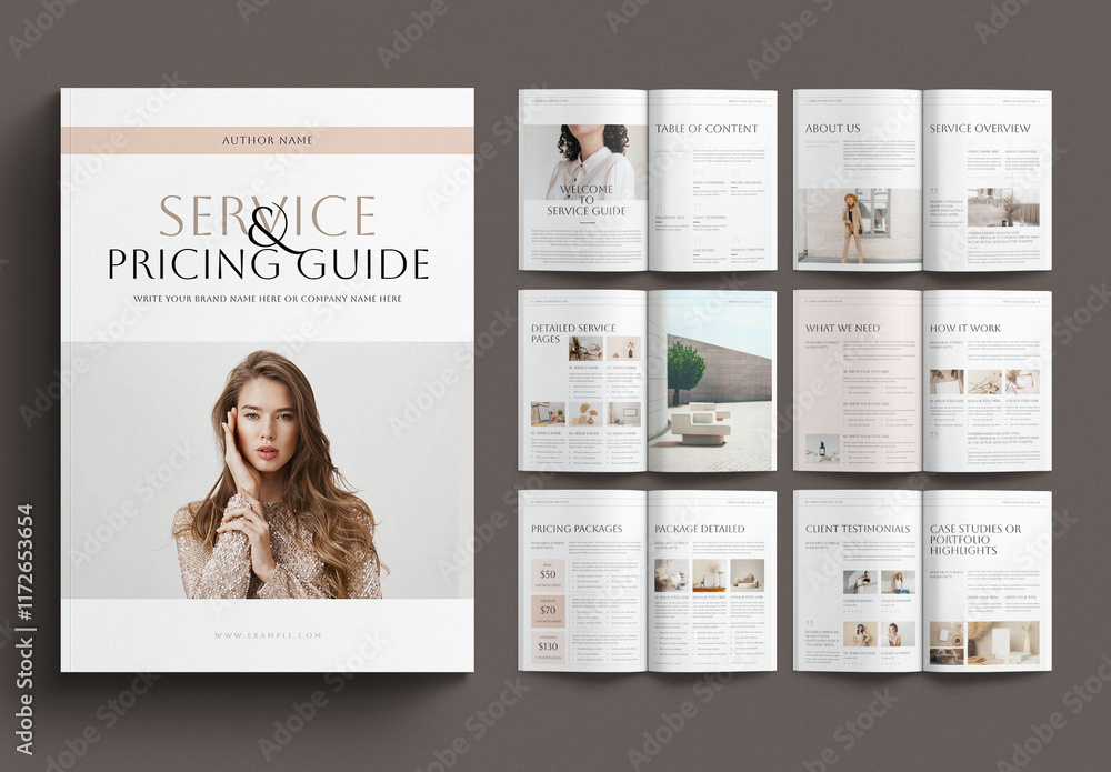Services & Pricing Guide Template Design Layout Stock Template | Adobe ...