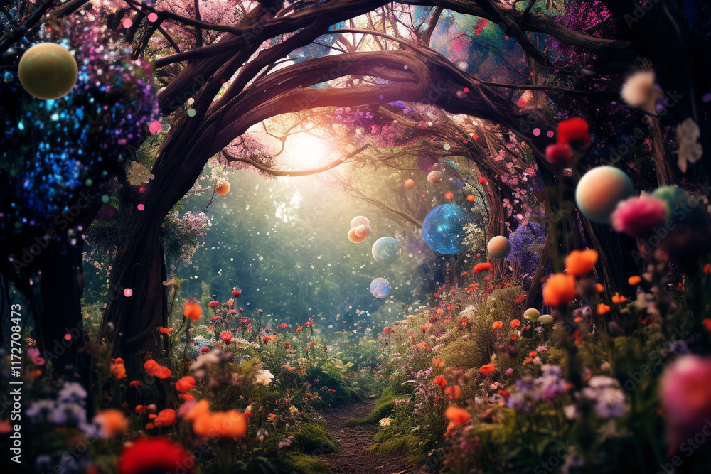 Photo & Art Print ethereal connection between terrestrial realm and ...